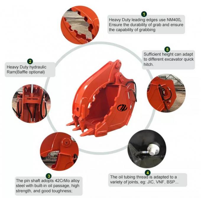 Mechanical Hydraulic Excavator Thumb Grab Progressive For Land Clearing