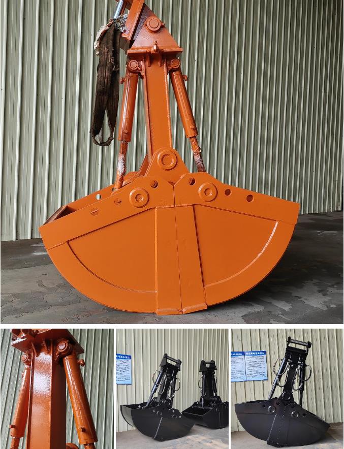 15-24 Ton Excavator Clamshell Grab Bucket Double Cylinder Hydraulic