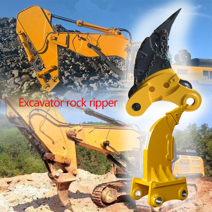 Yellow Color Bobcat Excavator Ripper Attachment For Heavy Duty Construction