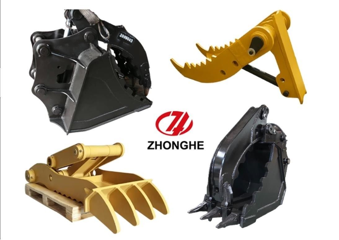 Mechanical Excavator Hydraulic Thumb Bucket Grab Bucket , hydraulic ...
