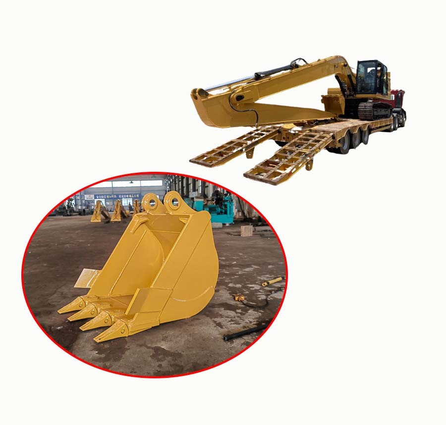 Five Teeth Excavator Mining Bucket for excavator long reach boom arm ...